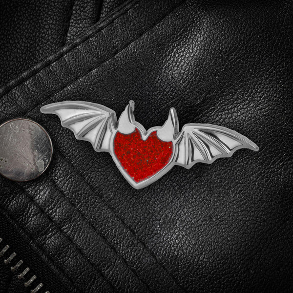 Devil Heart With Wings Enamel Pin ⛧ Occult Patches & Pins