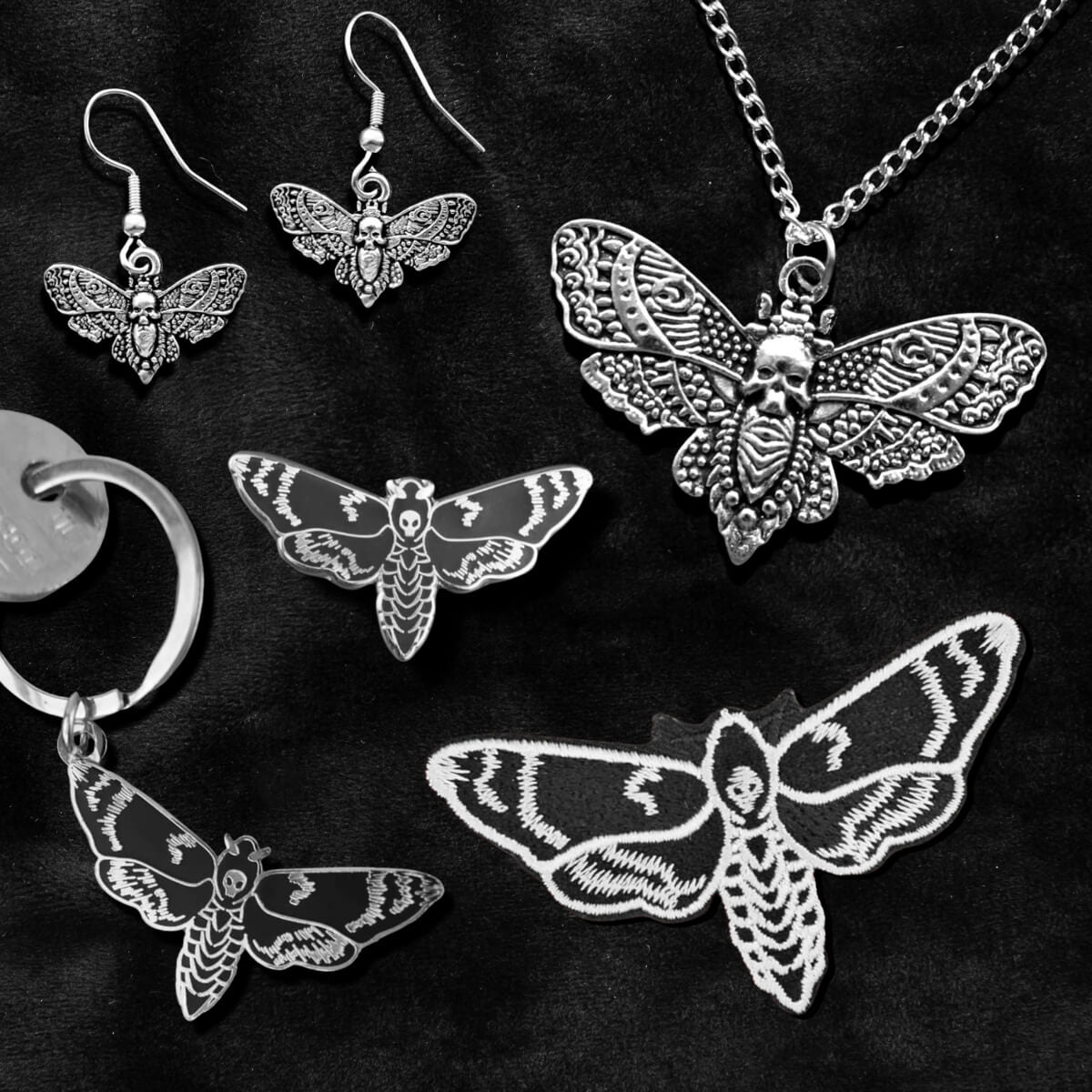 The Nocturnal Familiar Moth Bundle ⛧ Occult Patches & Pins